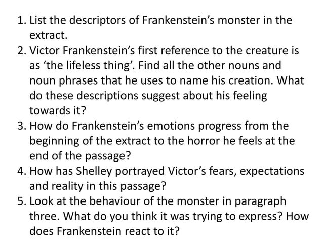 The victorian gothic frankenstein | PPT