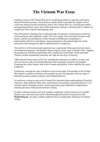 The Vietnam War Essay.pdf | Homework and Study | Education