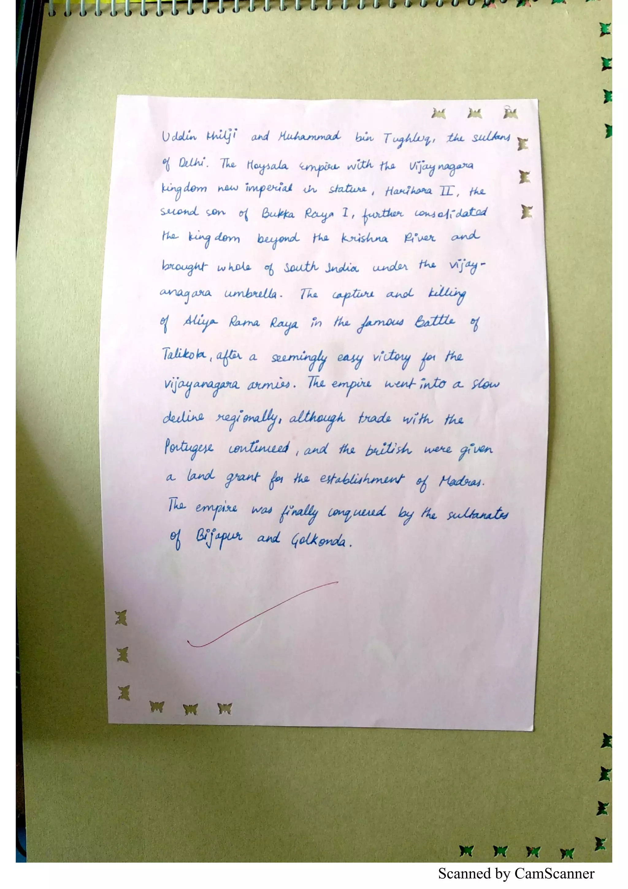 The vijayanagar empire History Project Class 12 CBSE | PDF