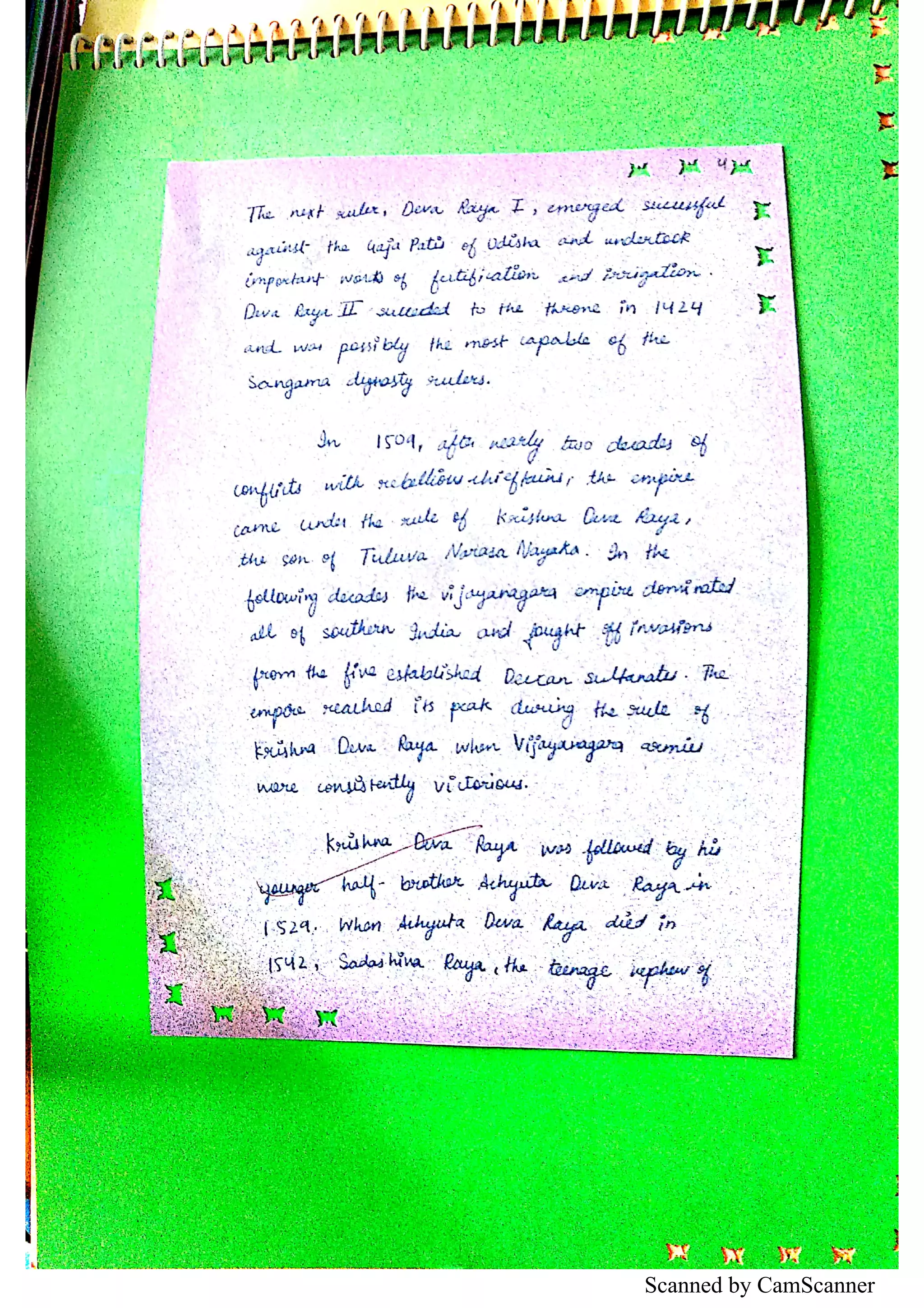 The vijayanagar empire History Project Class 12 CBSE | PDF