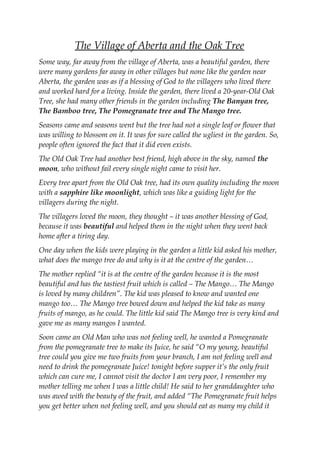 The Village Aberta and the Oak tree | DOCX