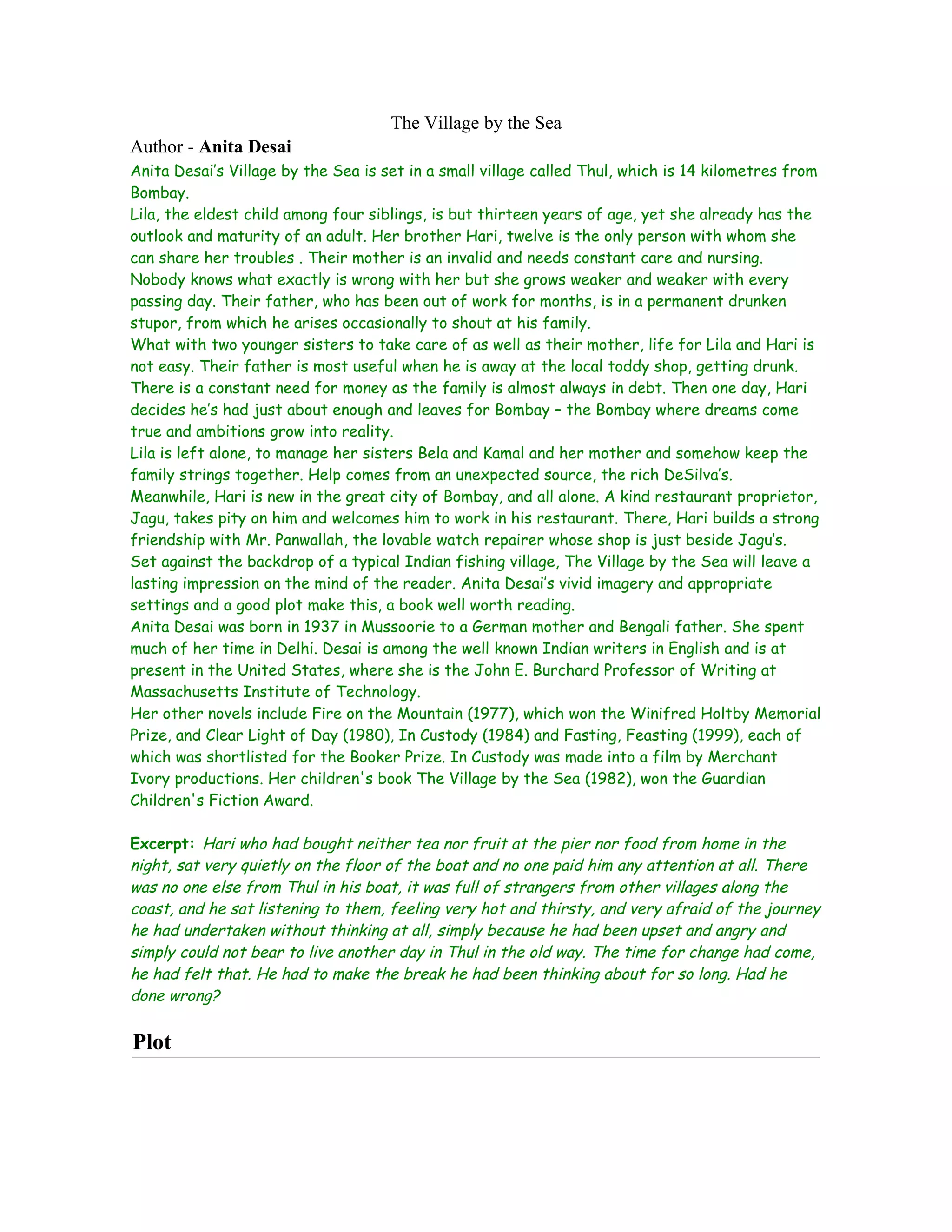 The village by the sea | DOC