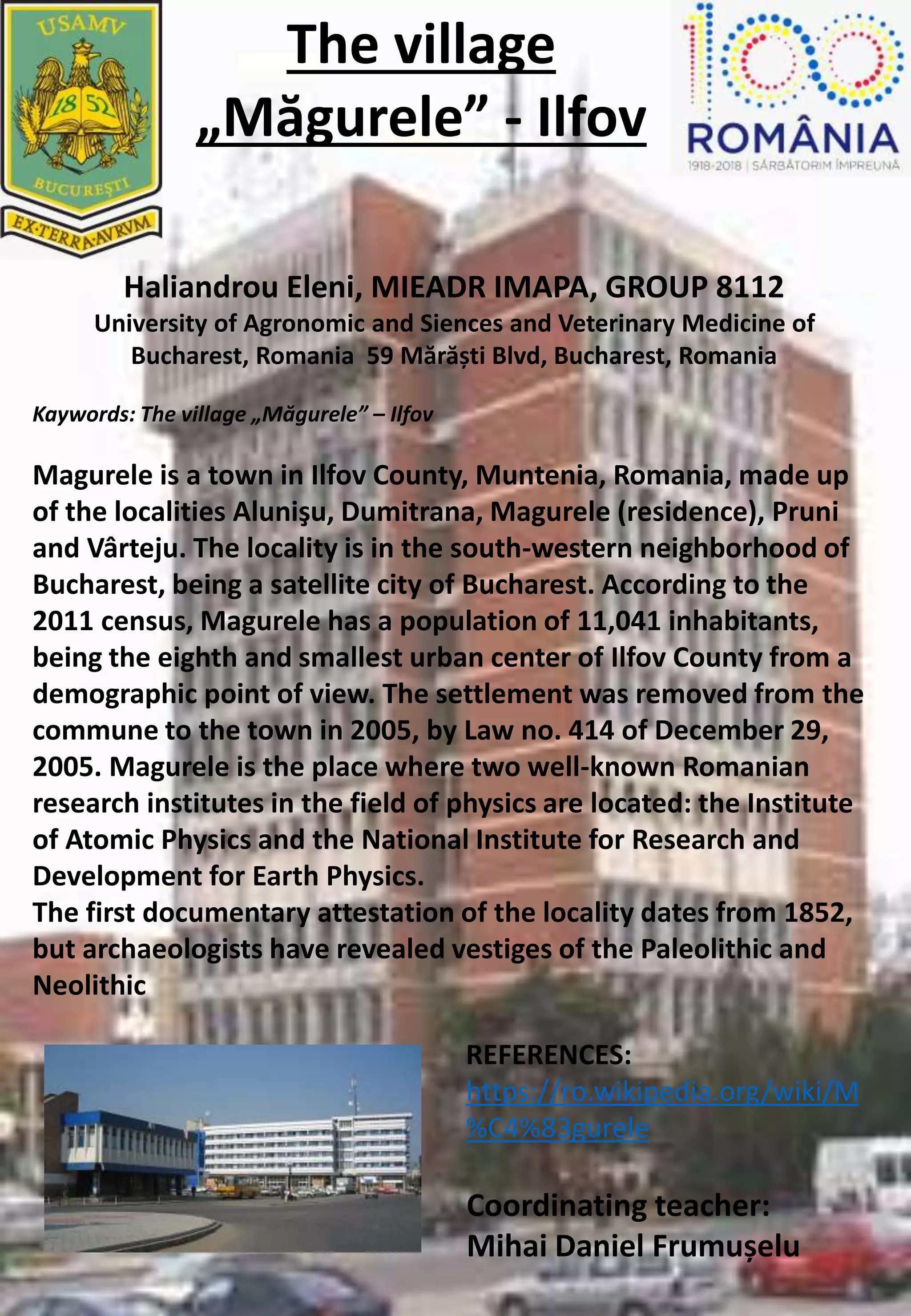 The village Magurele | PPTX