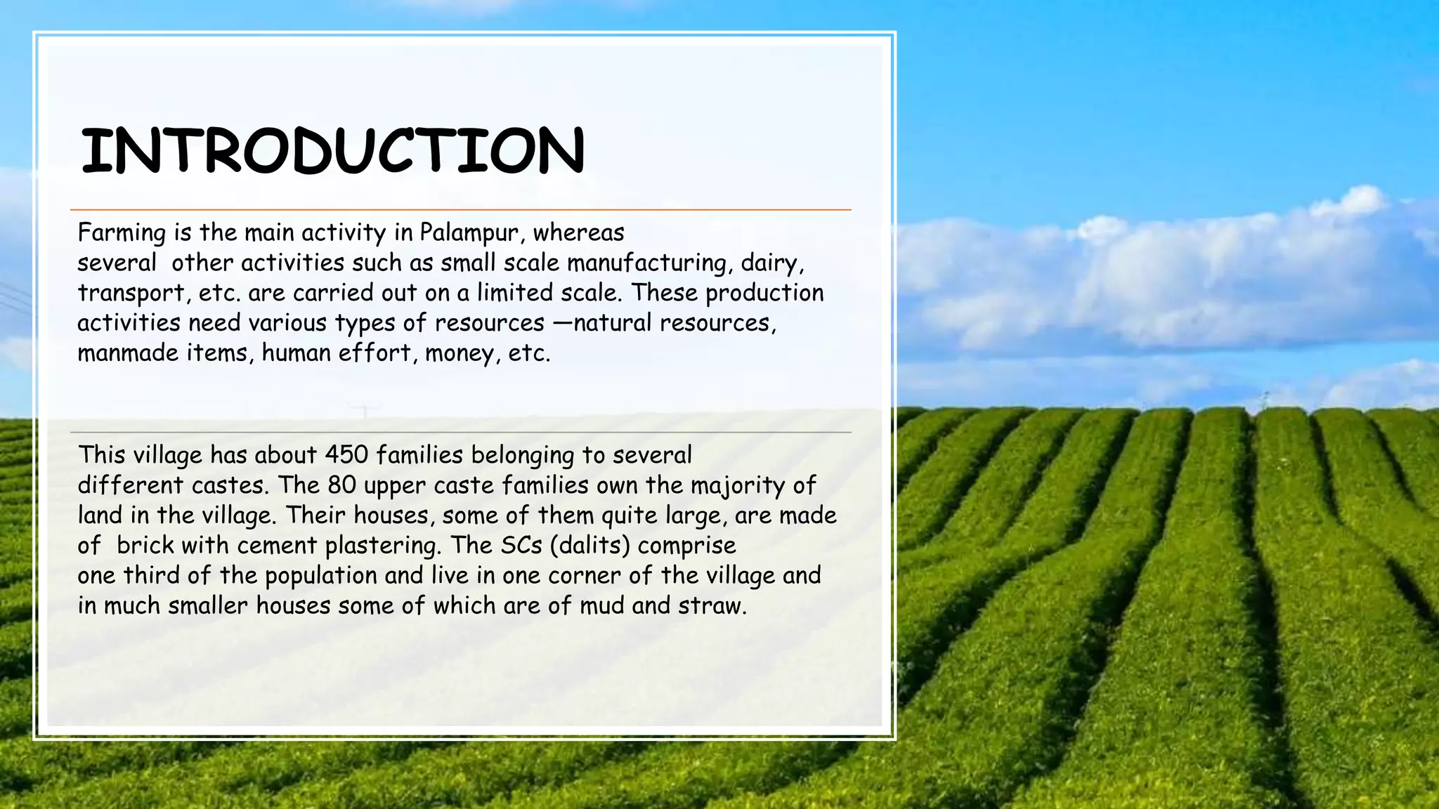 The story of village palampur class 9th ncert | PPTX