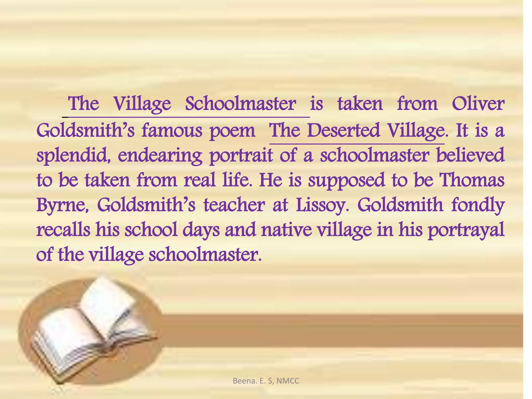The village schoolmaster | PPTX