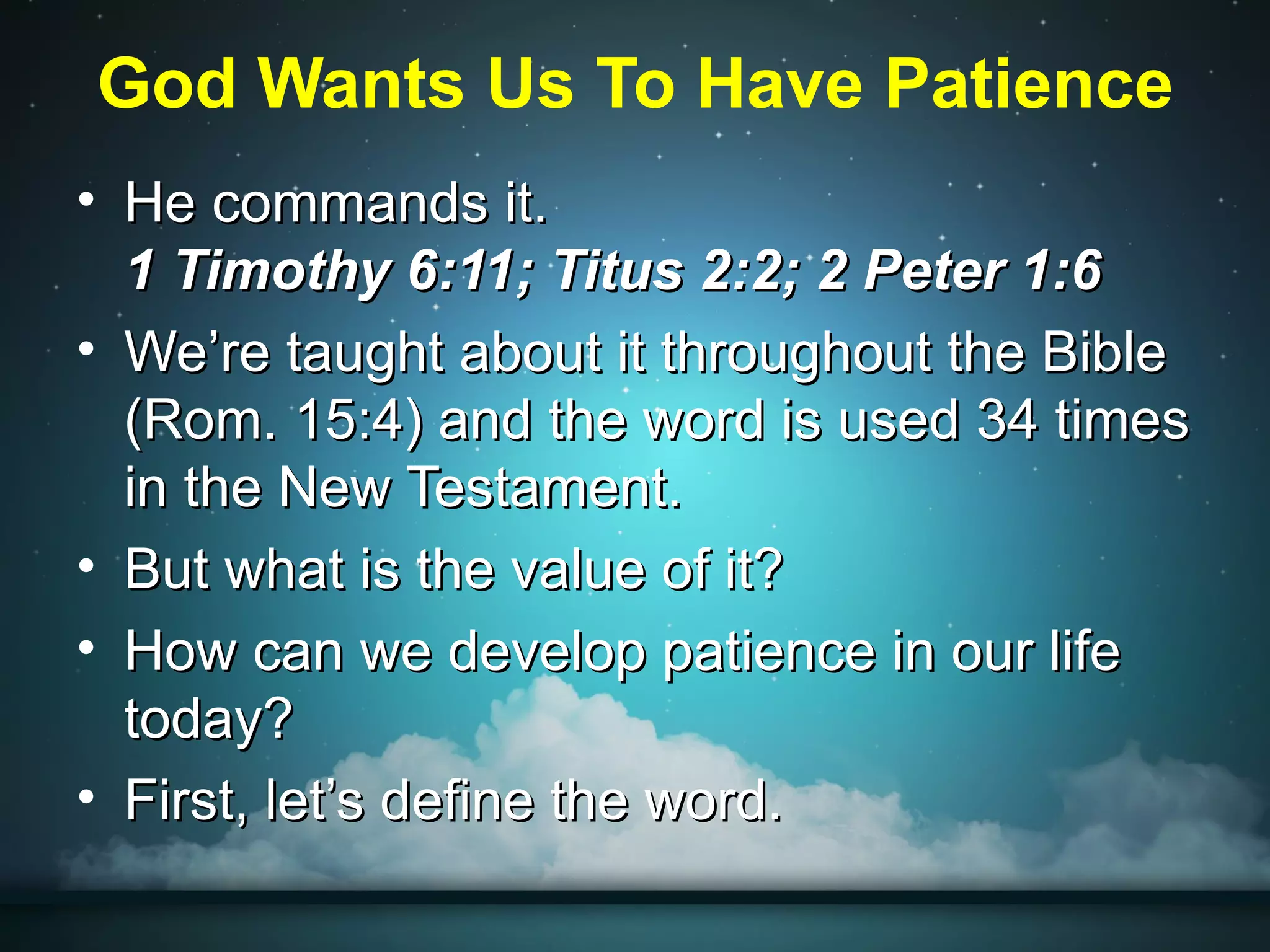 The virtue of patience | PPT