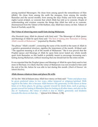 The virtues of Allah's sacred month of Muharram | PDF