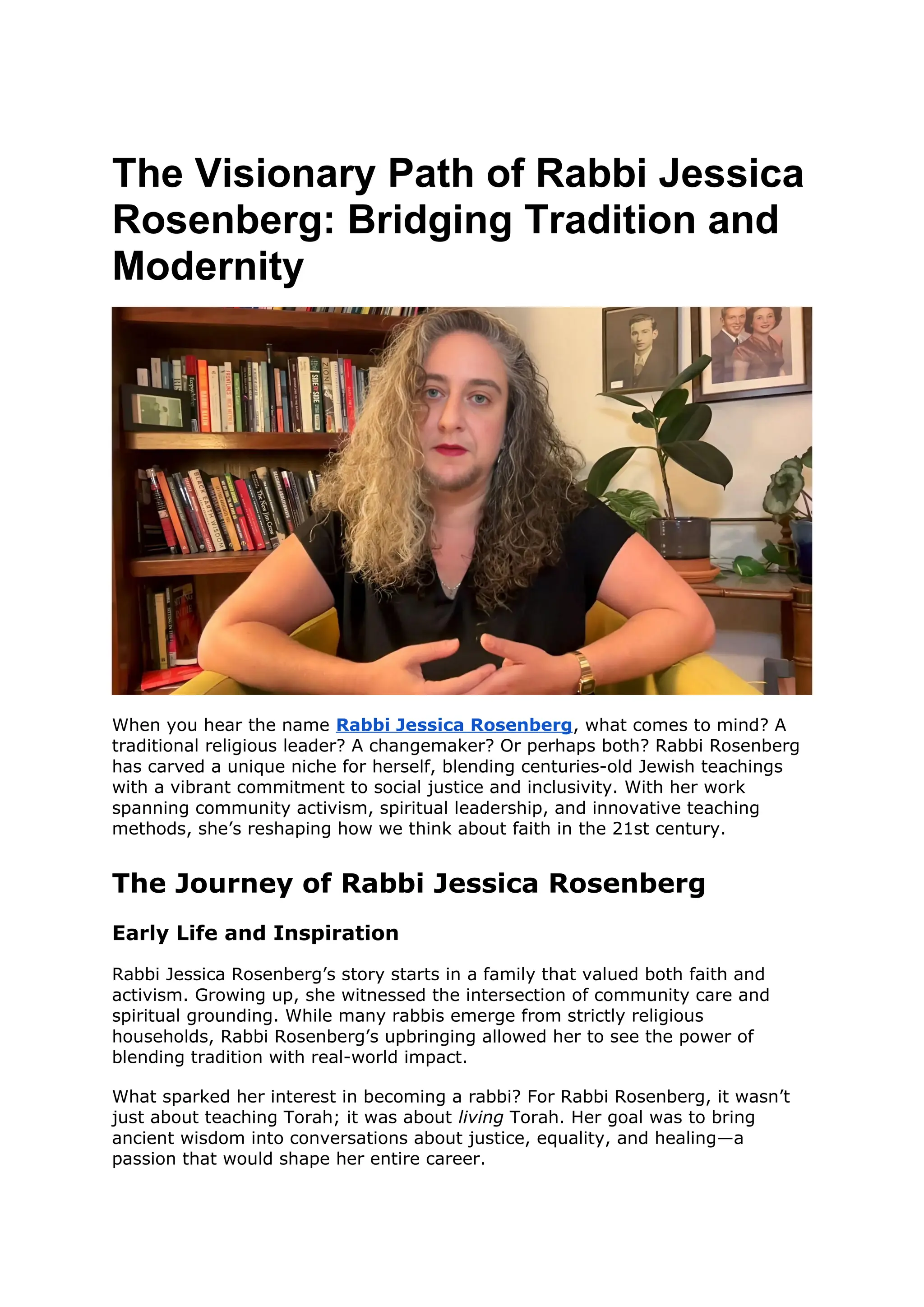 The Visionary Path of Rabbi Jessica Rosenberg_ Bridging Tradition and ...