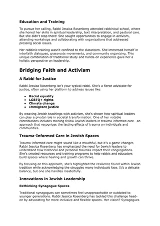 The Visionary Path of Rabbi Jessica Rosenberg_ Bridging Tradition and ...