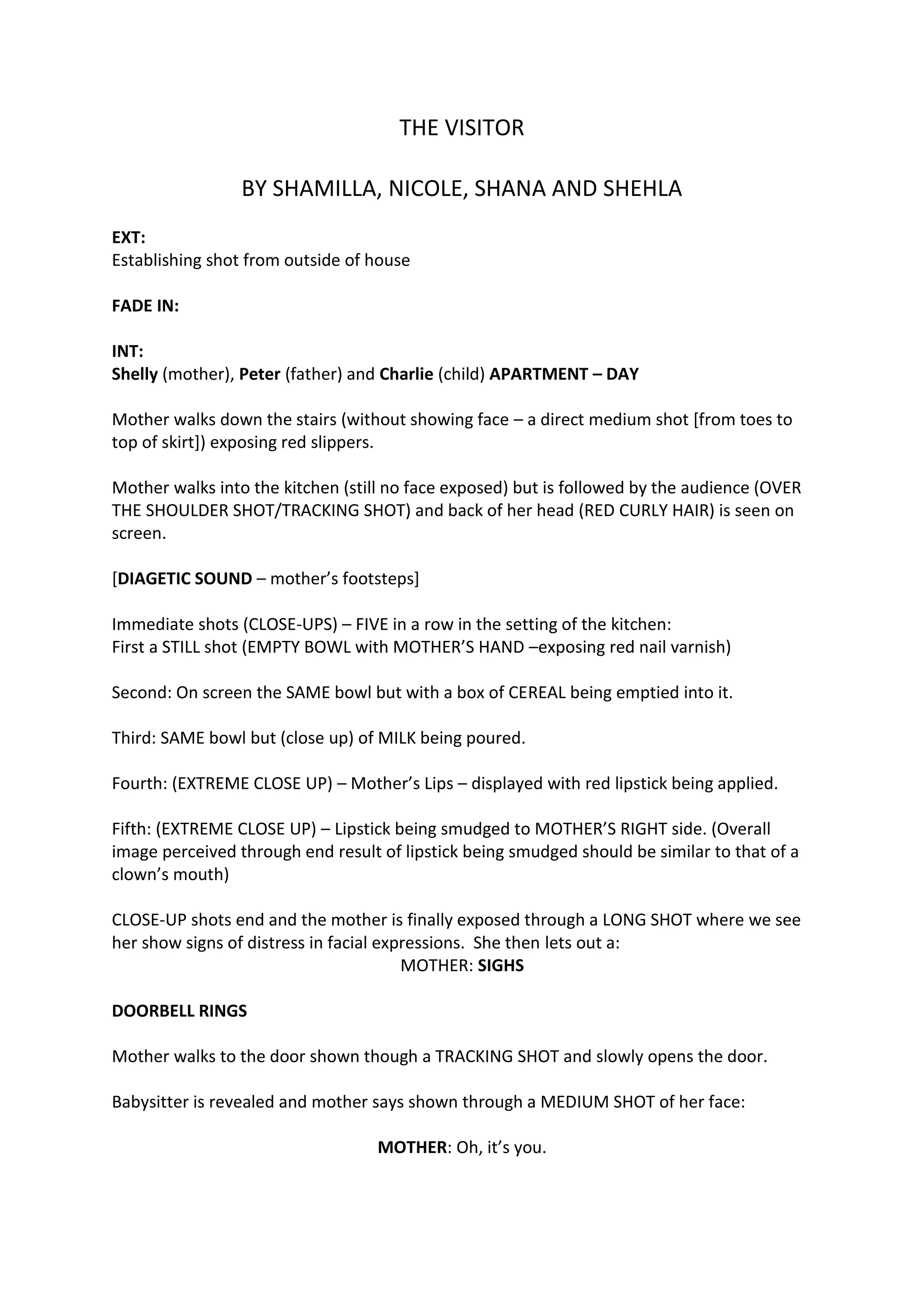 THE VISITOR - SCRIPT ONE | DOCX