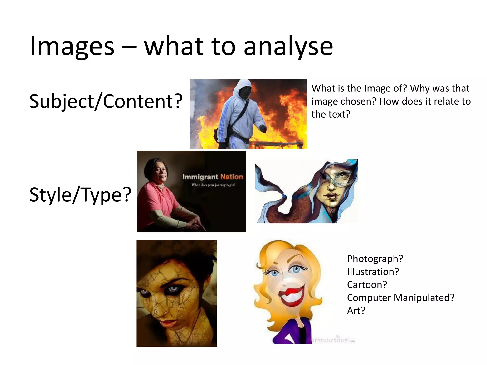 Analysing Visual Images in Media Texts | PDF