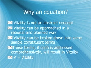 The Vitality Equation | PPT