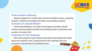 THE VITAL ROLE OF AFTER-SCHOOL MENTAL MATH PROGRAMS IN A STUDENT’S LIFE ...