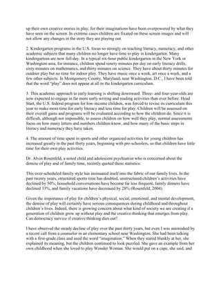 The Vital Role Of Play In Childhood | DOCX