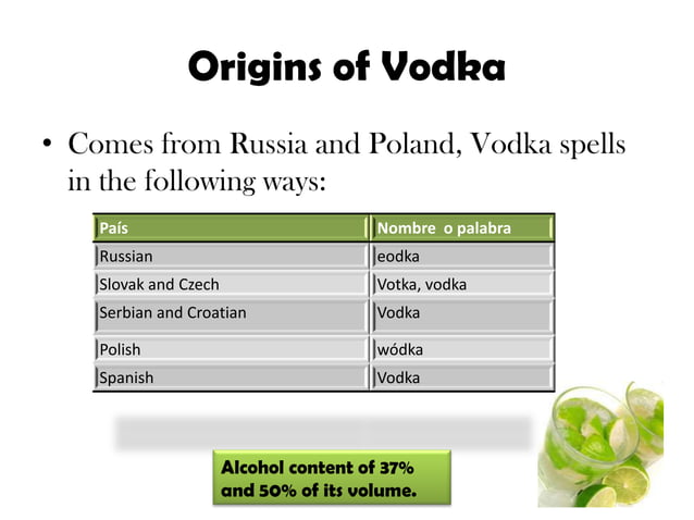 The vodka | PPT