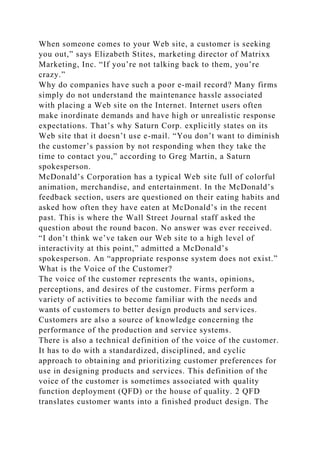 The Voice of the CustomerThe customer is always right.MACY.docx