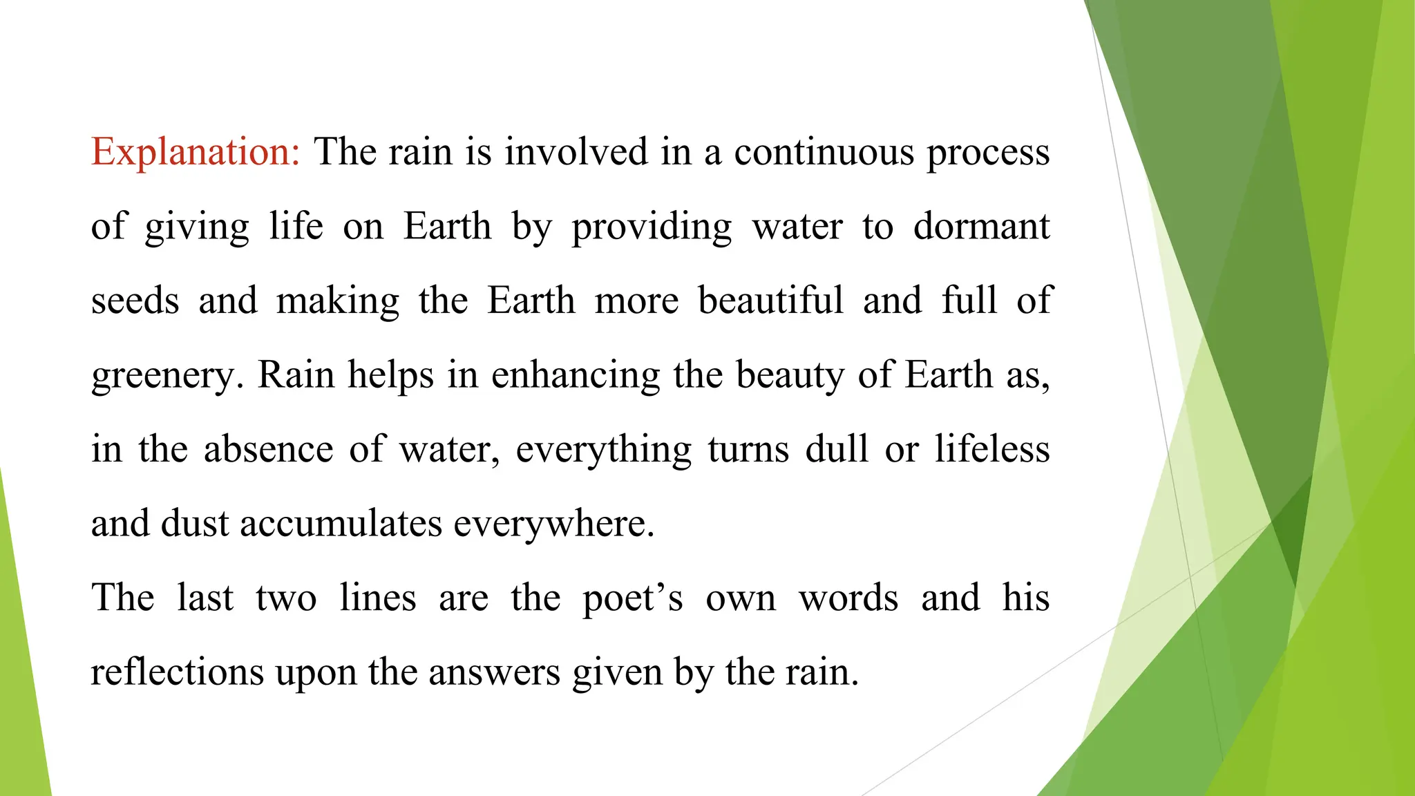The Voice of the Rain PPT for cbse grade | PPTX