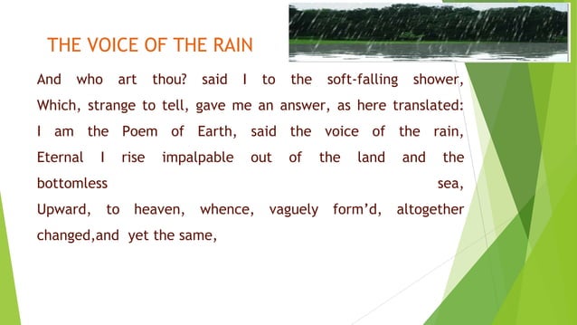 The Voice of the Rain PPT for cbse grade | PPTX