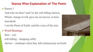 The Voice of the Rain PPT for cbse grade | PPTX