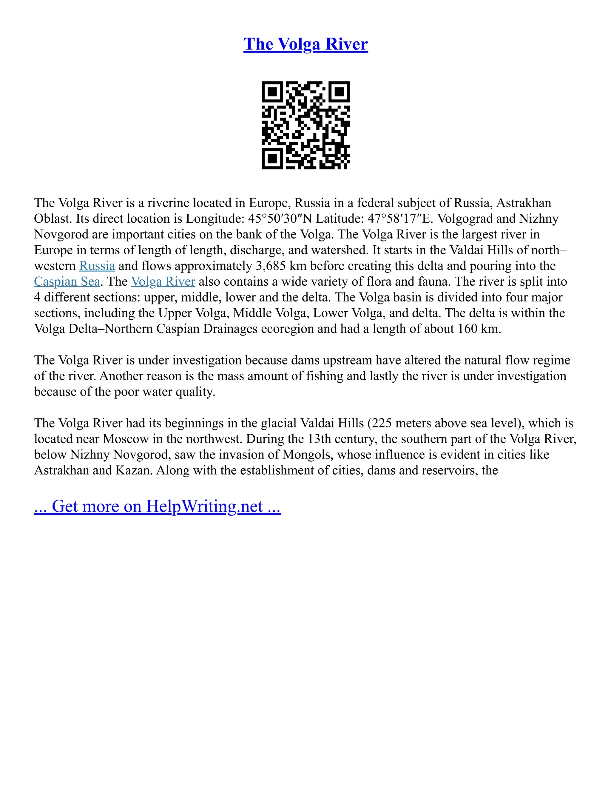 The Volga River | PDF