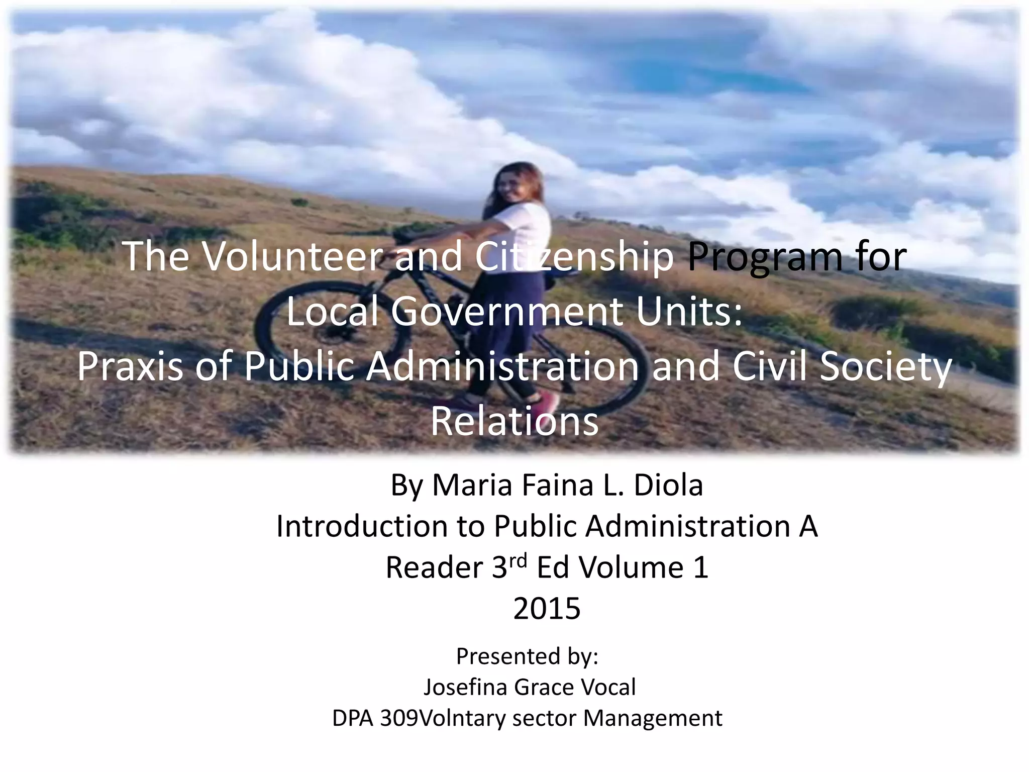 The Volunteer and Citizenship Program for Local Government Units | PPTX ...