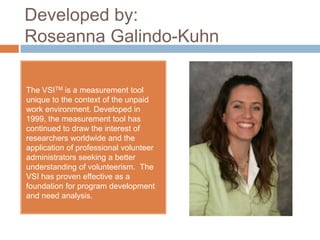 The volunteer satisfaction index (VSI) | PPTX | Careers