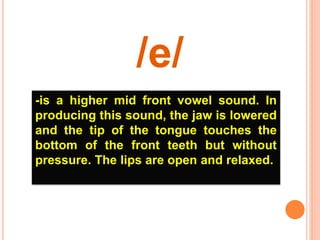 The Vowel Phonemes | PPTX