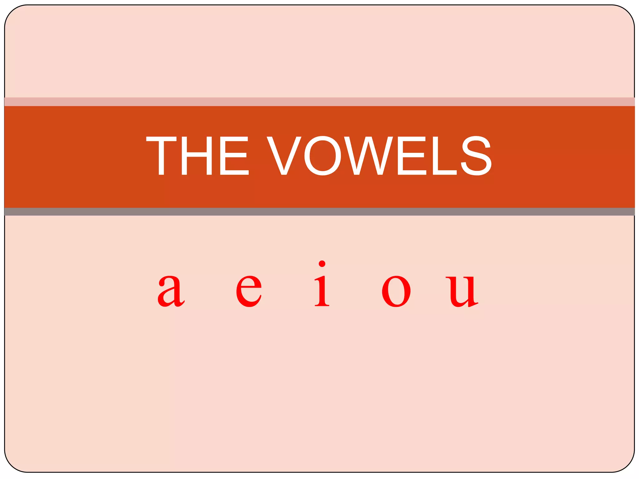 The vowels | PPTX