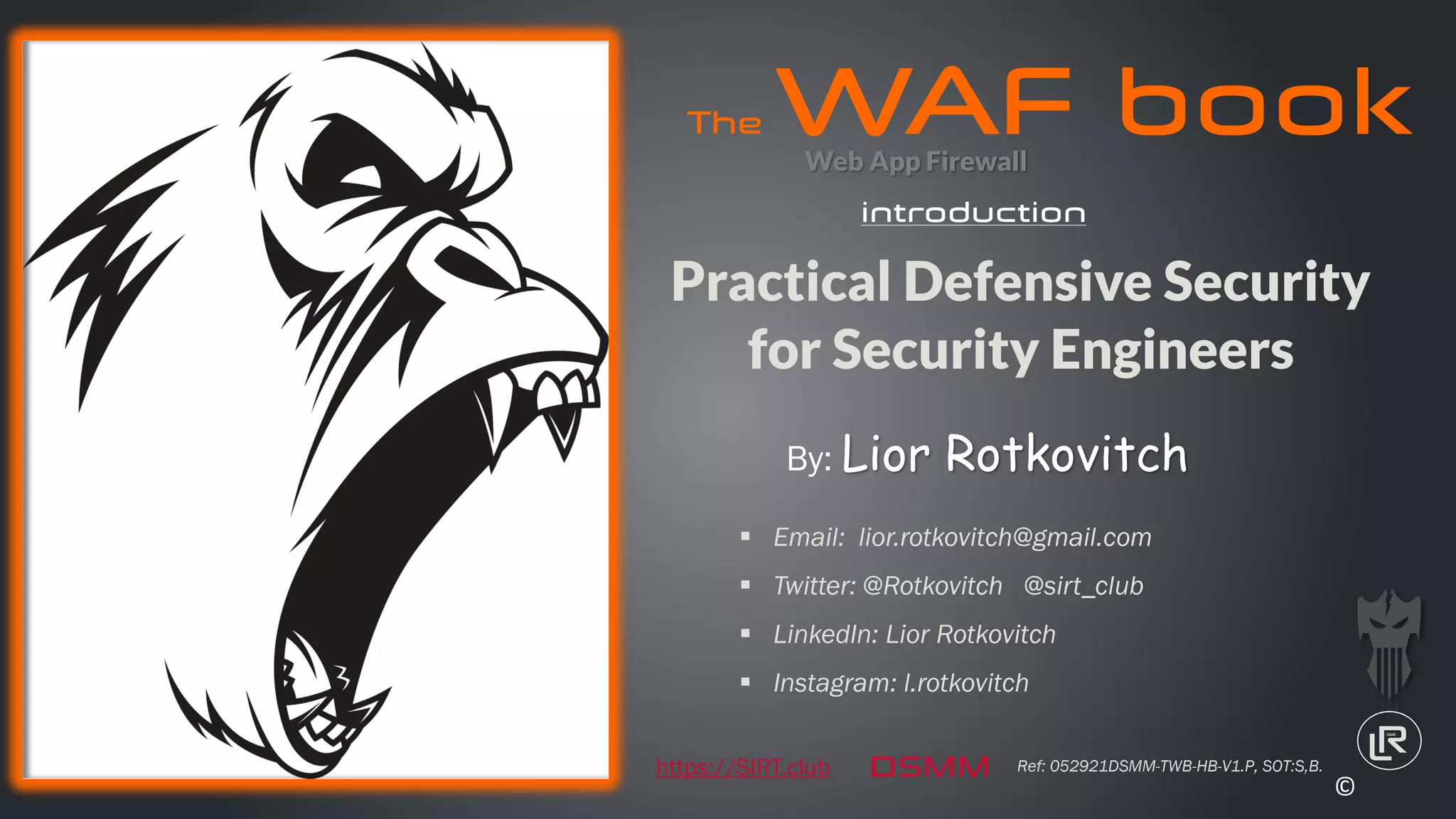 The WAF book intro protection elements v1.0 lior rotkovitch | PDF