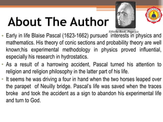 The wager by blaise pascal | PPTX