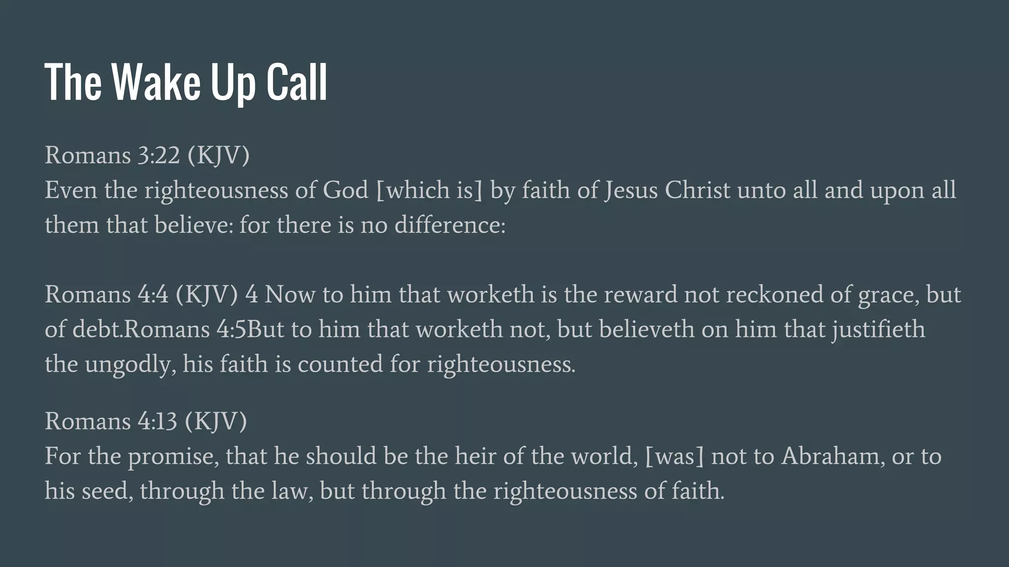 The Wake Up Call | PPT