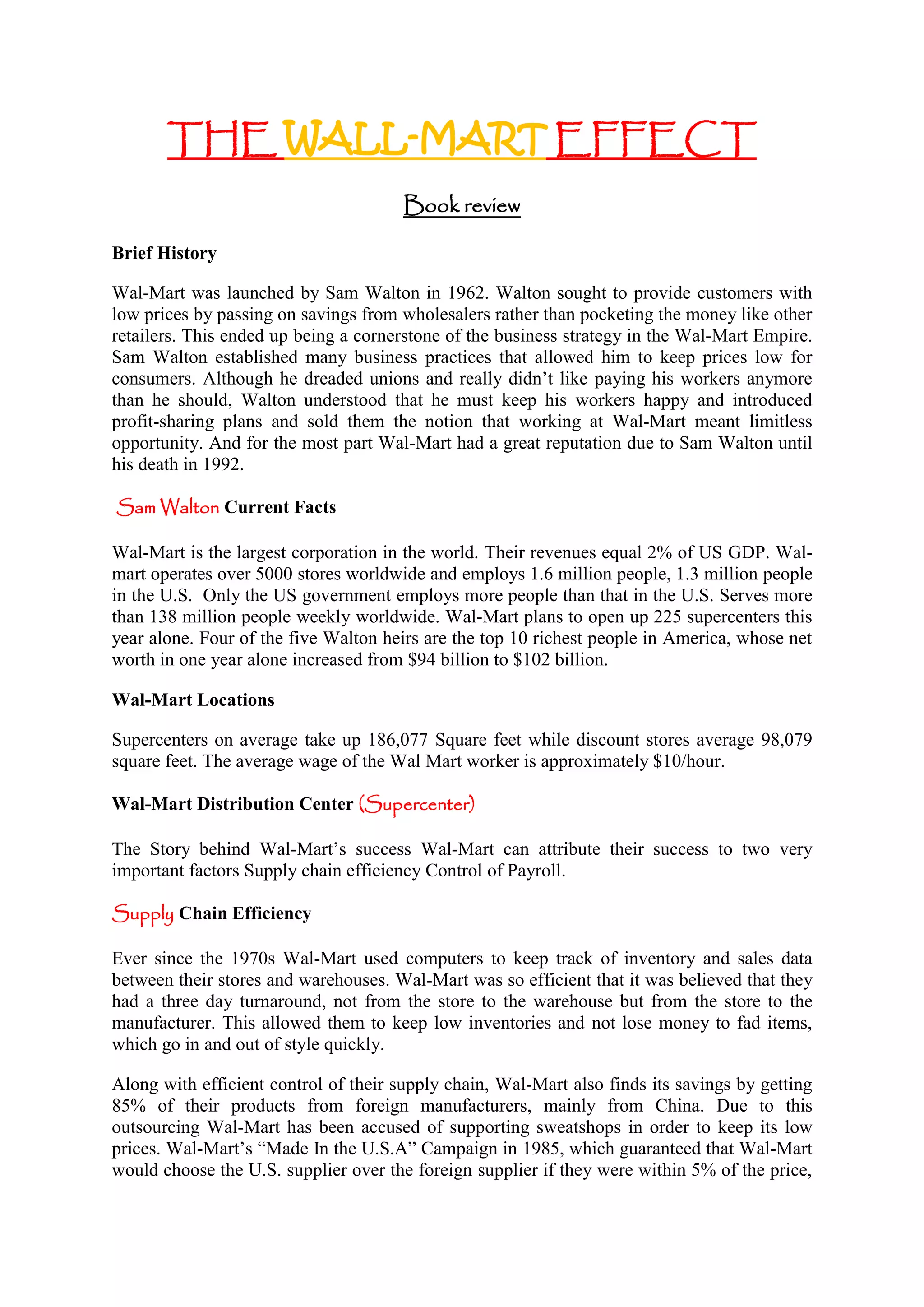 The wal mart effect | PDF