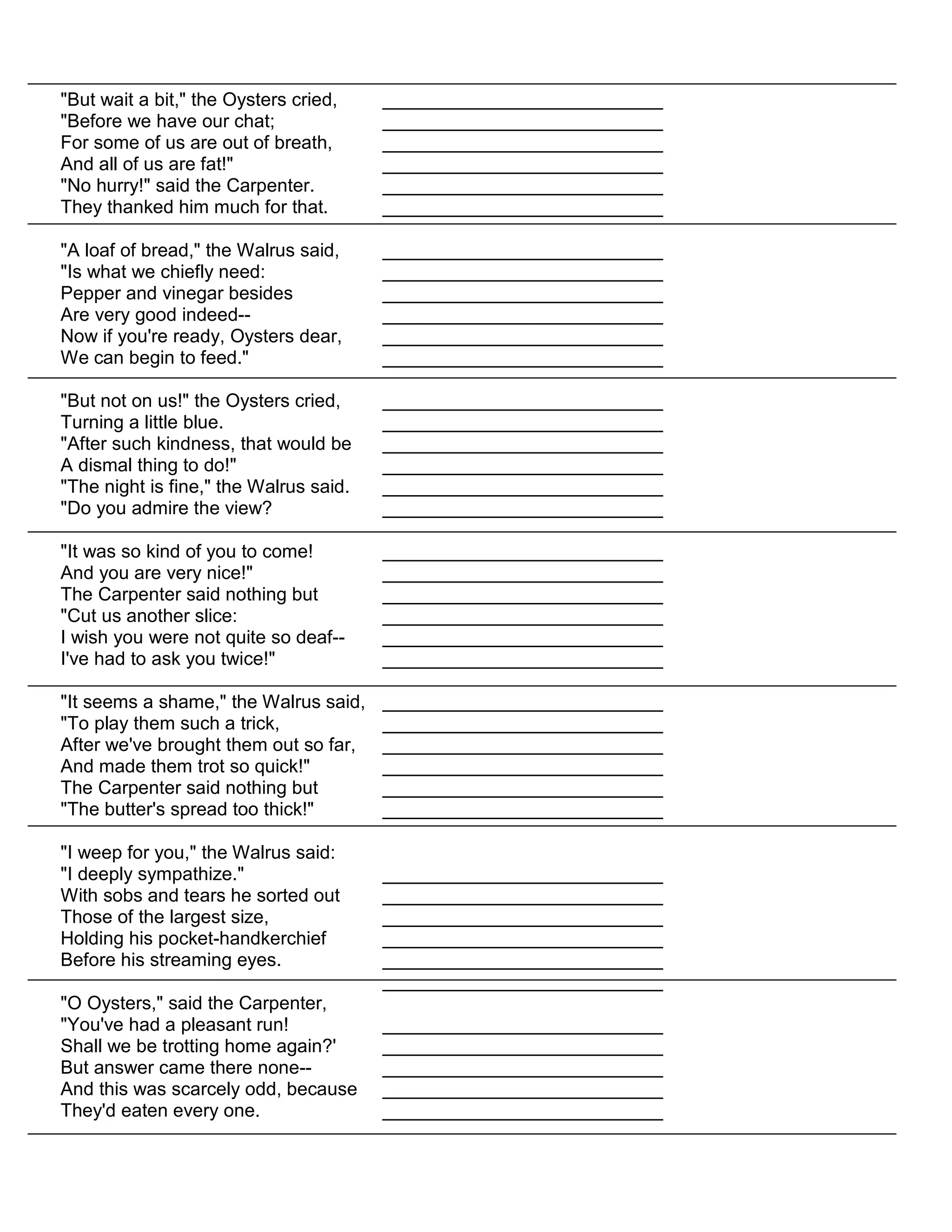 The Walrus and the Carpenter | PDF