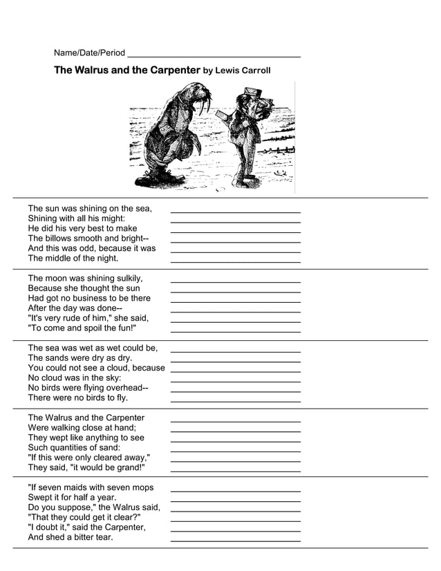 The Walrus and the Carpenter | PDF | Cats | Pets