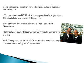 the walt disney company | PPTX