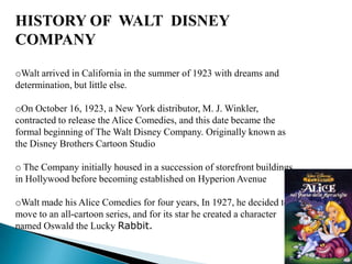 Walt Disney Company History