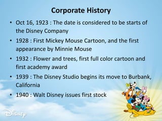 Study of 'Walt Disney' company in regard with corporate communication | PPT