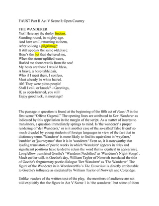 The Wanderer's Return at the beginning of Act V, Faust PartII by Goethe ...