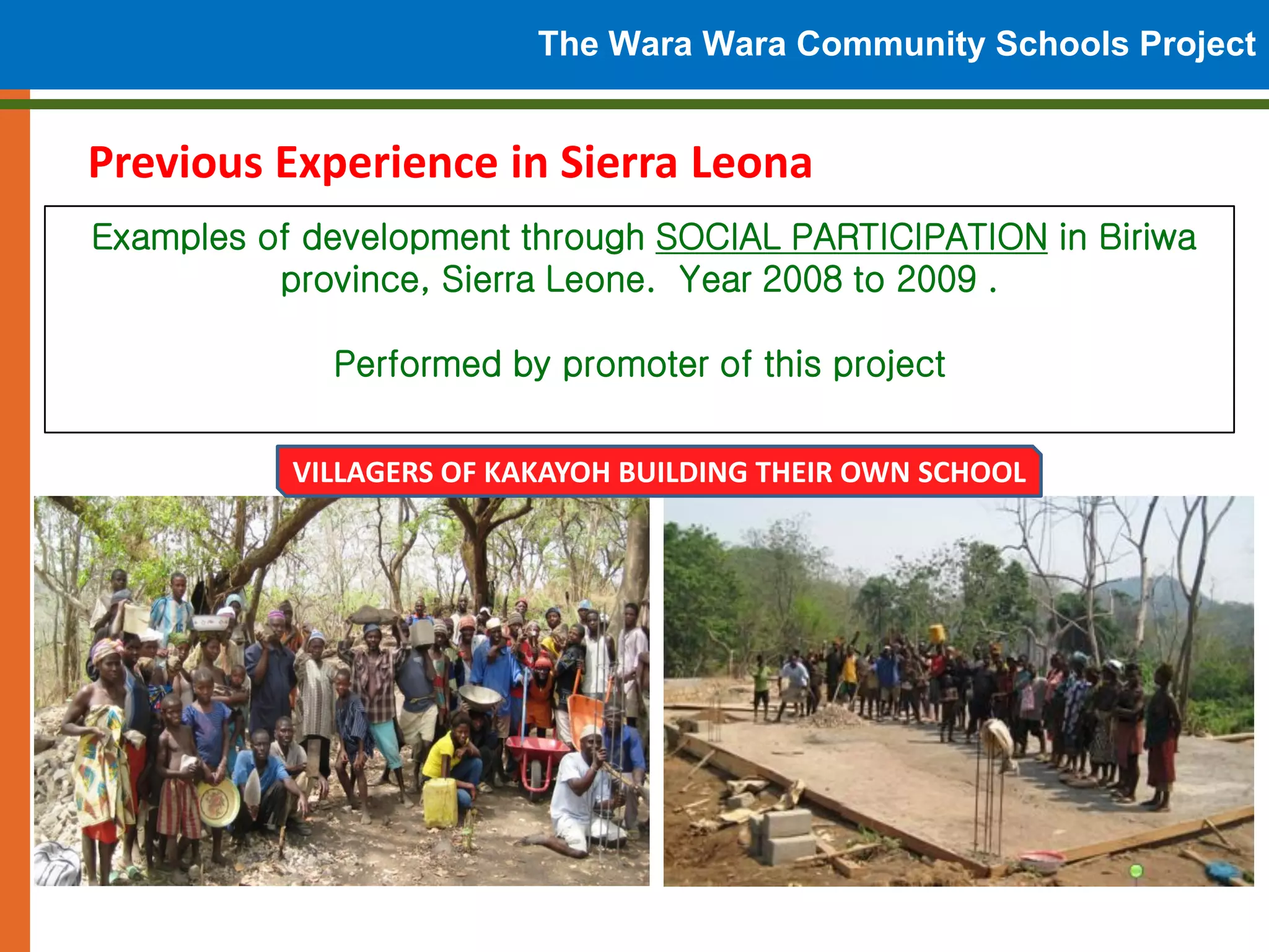The wara wara community schools project english a | PPT