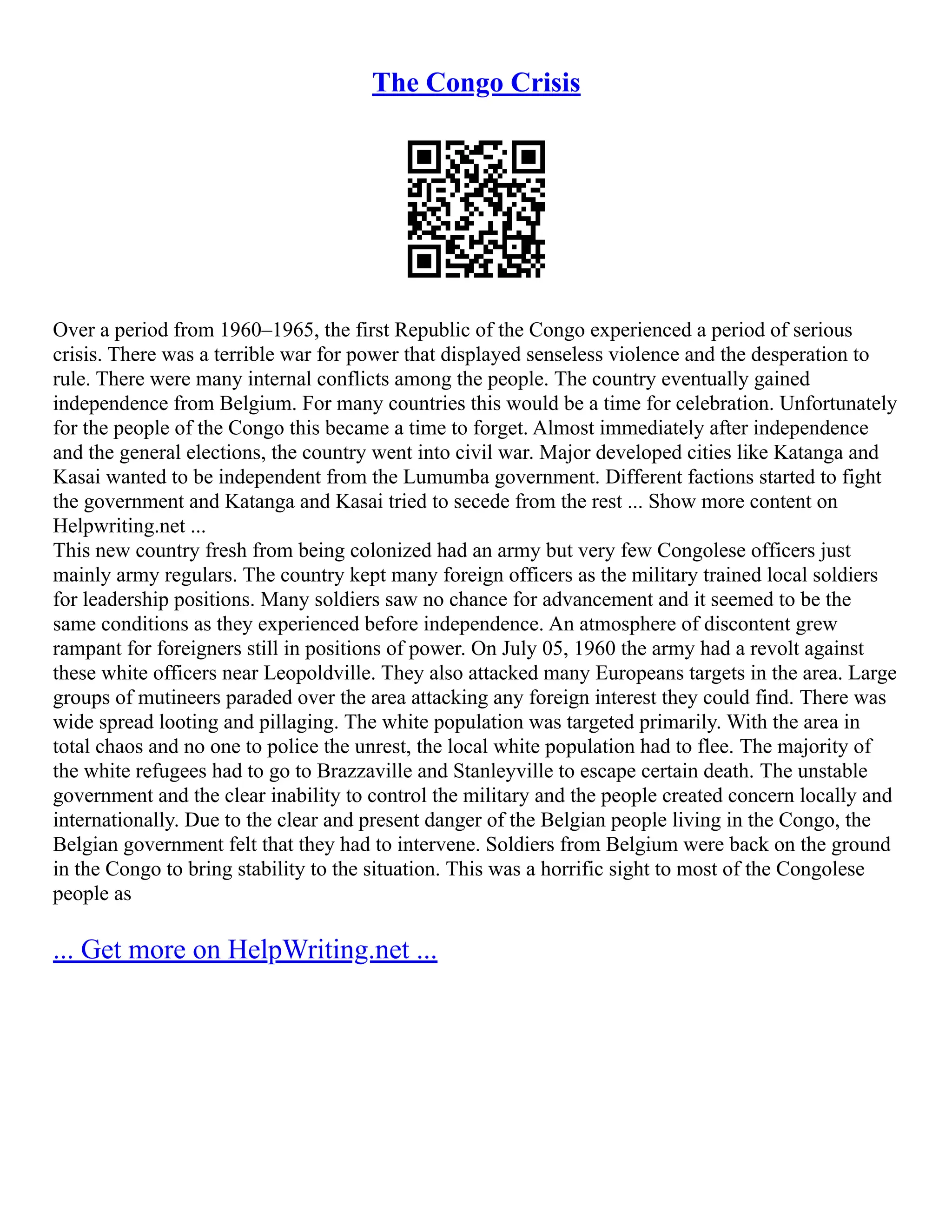 The War In Congo | PDF