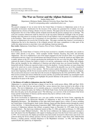 The war on terror and the afghan stalemate | PDF