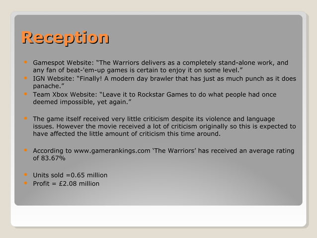 Case Study- The Warriors Connor | PPT