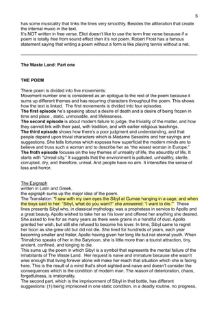 Notes: The Waste Land (part one&two) | PDF