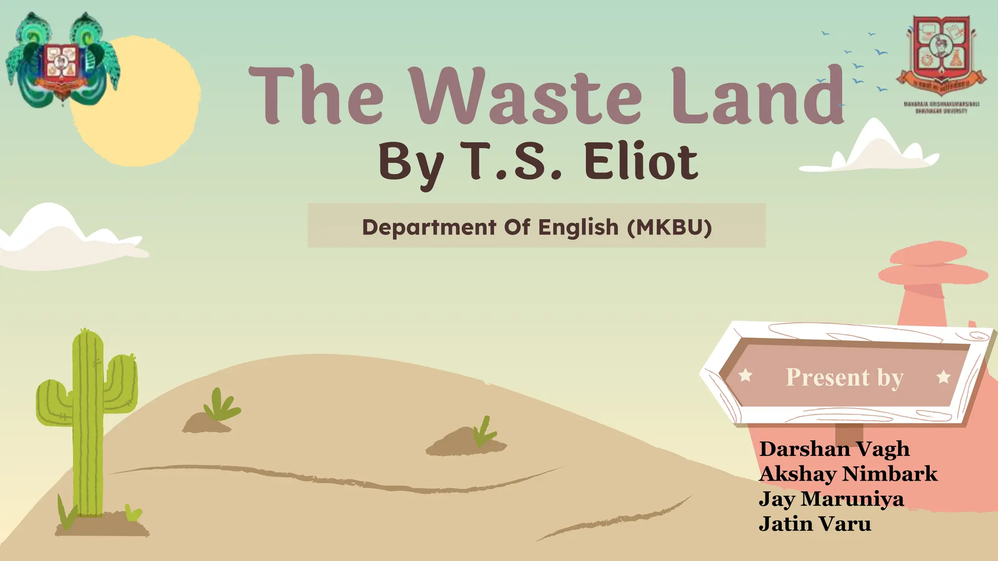 5 parts of The Waste Land By T.S. Eliot. | PPTX