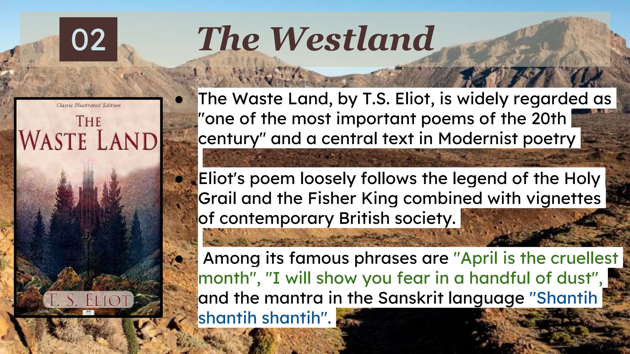 5 parts of The Waste Land By T.S. Eliot. | PPTX | Poetry | Books and ...
