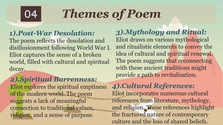 5 parts of The Waste Land By T.S. Eliot. | PPTX