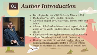 5 parts of The Waste Land By T.S. Eliot. | PPTX