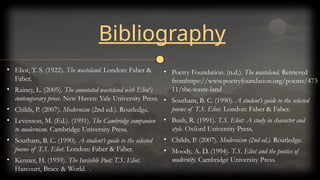 The Waste Land represents the post-war degenerated society..pptx