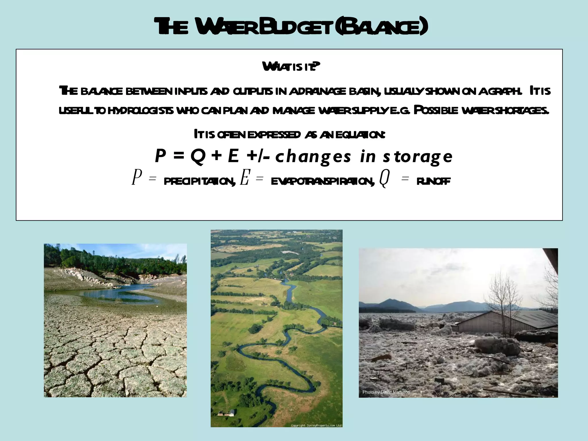 The water budget | PPT