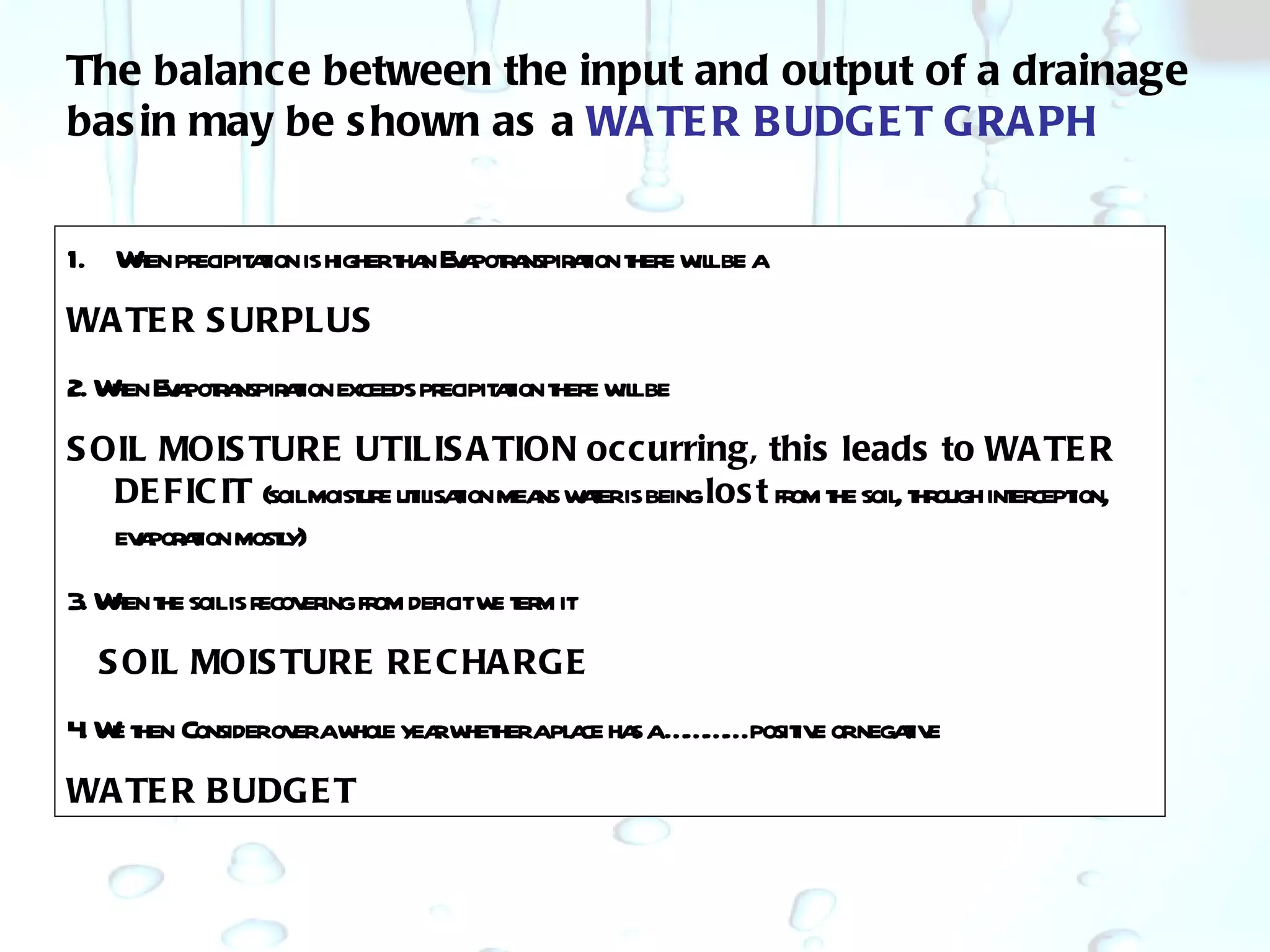 The water budget | PPT